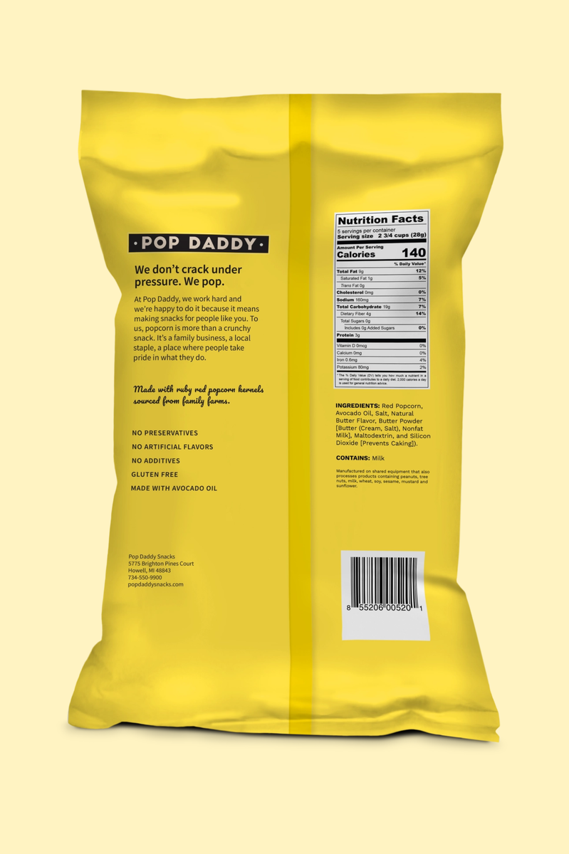 Pop Daddy Natural Butter Flavored Popcorn – Elizabeth Boutique